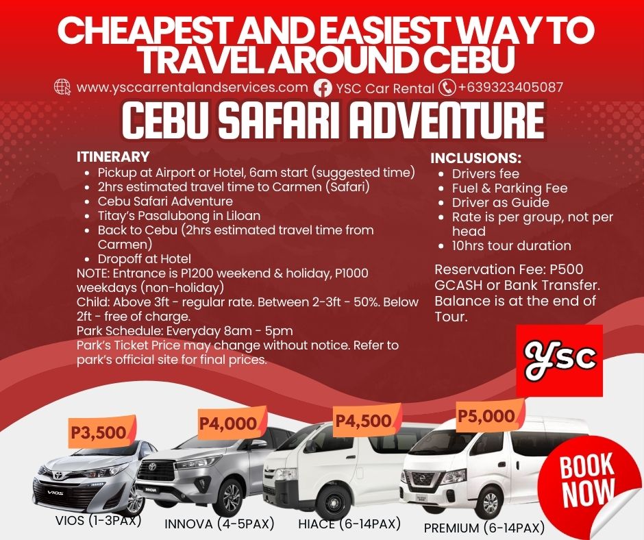 VAN RENTAL - CEBU SAFARI ADVENTURE TOUR – YSC TOURS