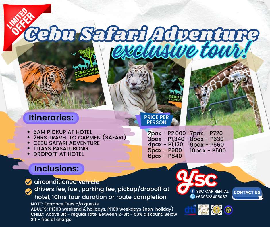 DAYTOUR: CEBU SAFARI ADVENTURE – YSC TOURS